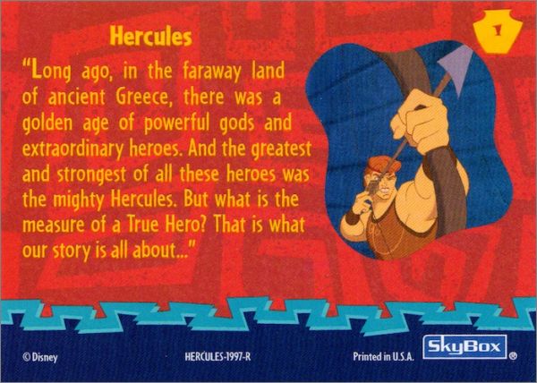 Hercules - Trading Cards - Skybox Dessins animés au cinéma Cinéma